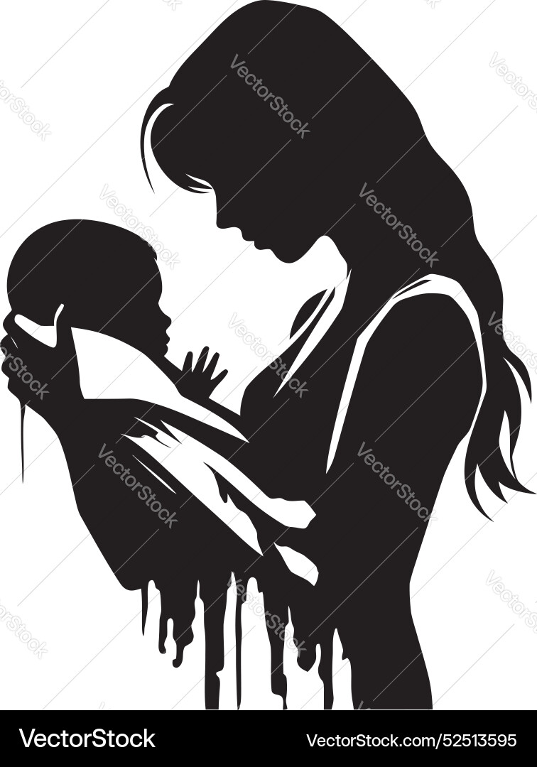 Embracing joy emblematic element for motherhood Vector Image