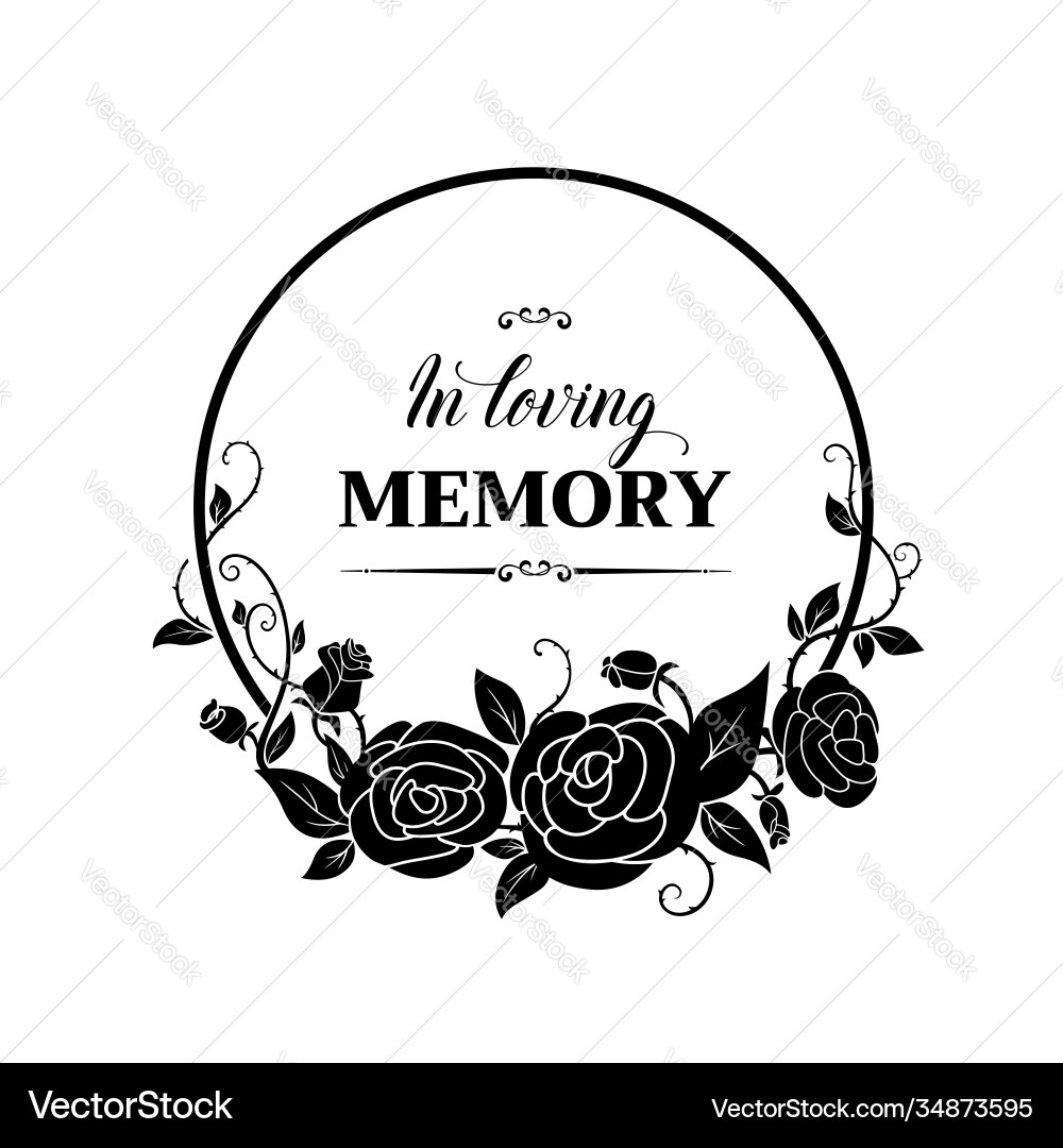 Funereal Rose Frame - Remembrance Royalty Free Vector Image