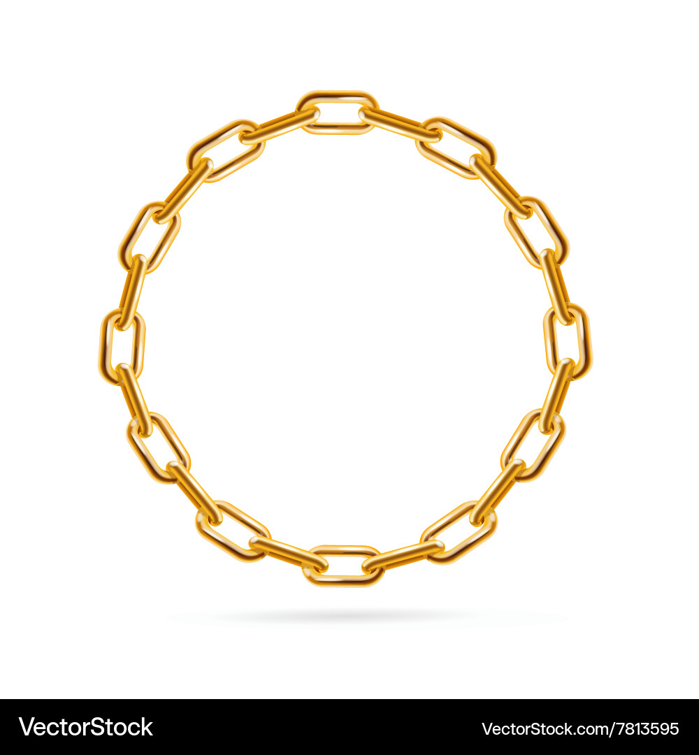 Gold chain frame round Royalty Free Vector Image