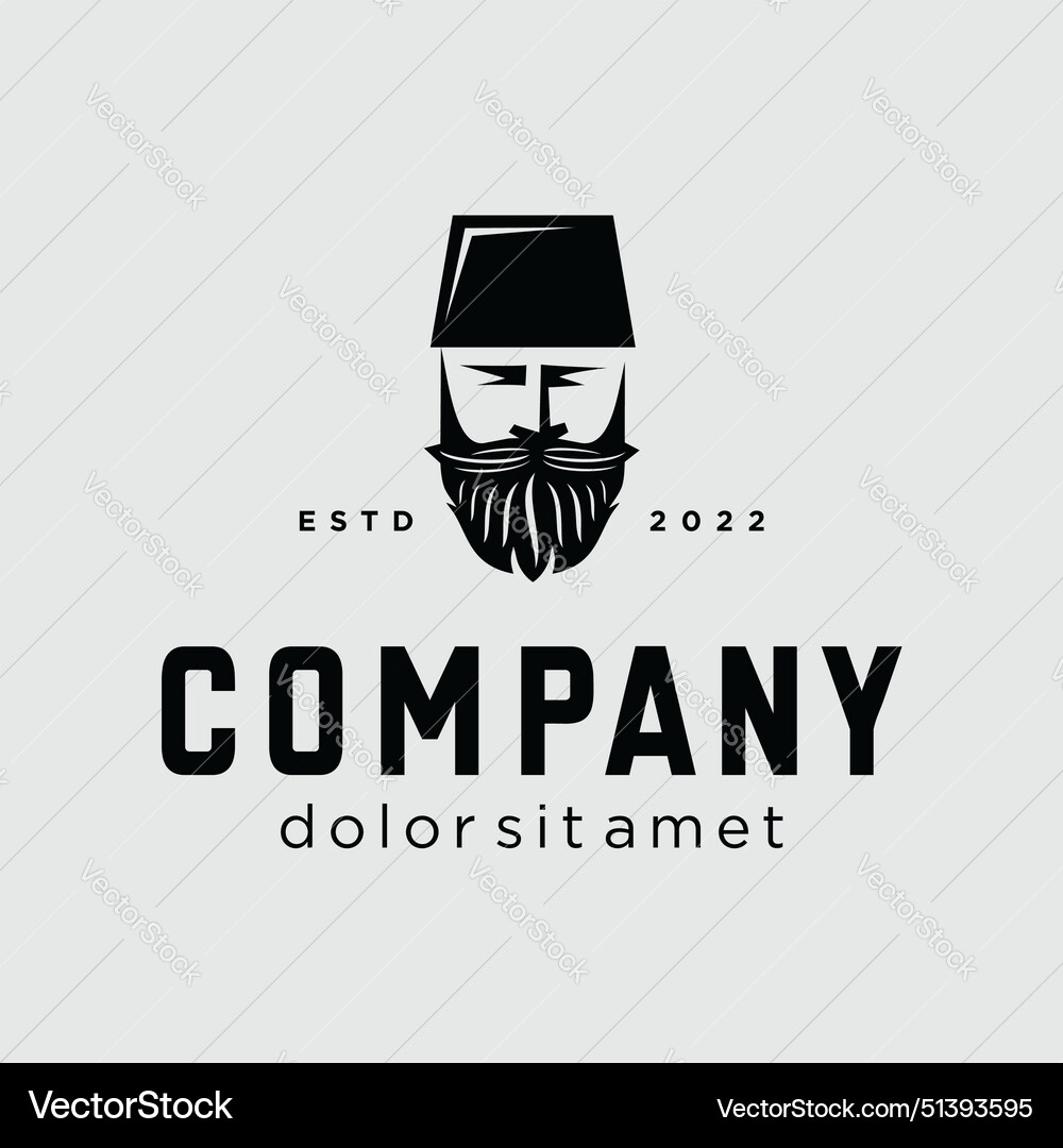 Head sultan logo mascot silhouette black design Vector Image