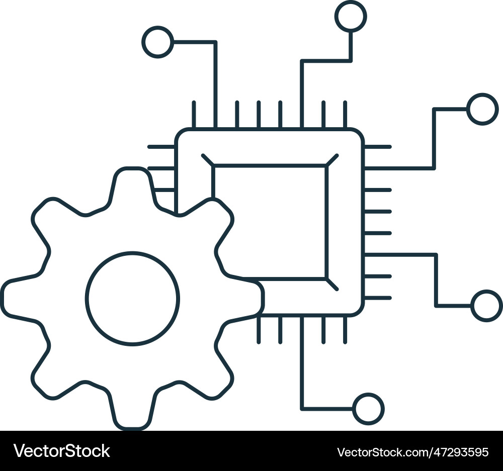 Mechatronics icon monochrome simple sign from Vector Image