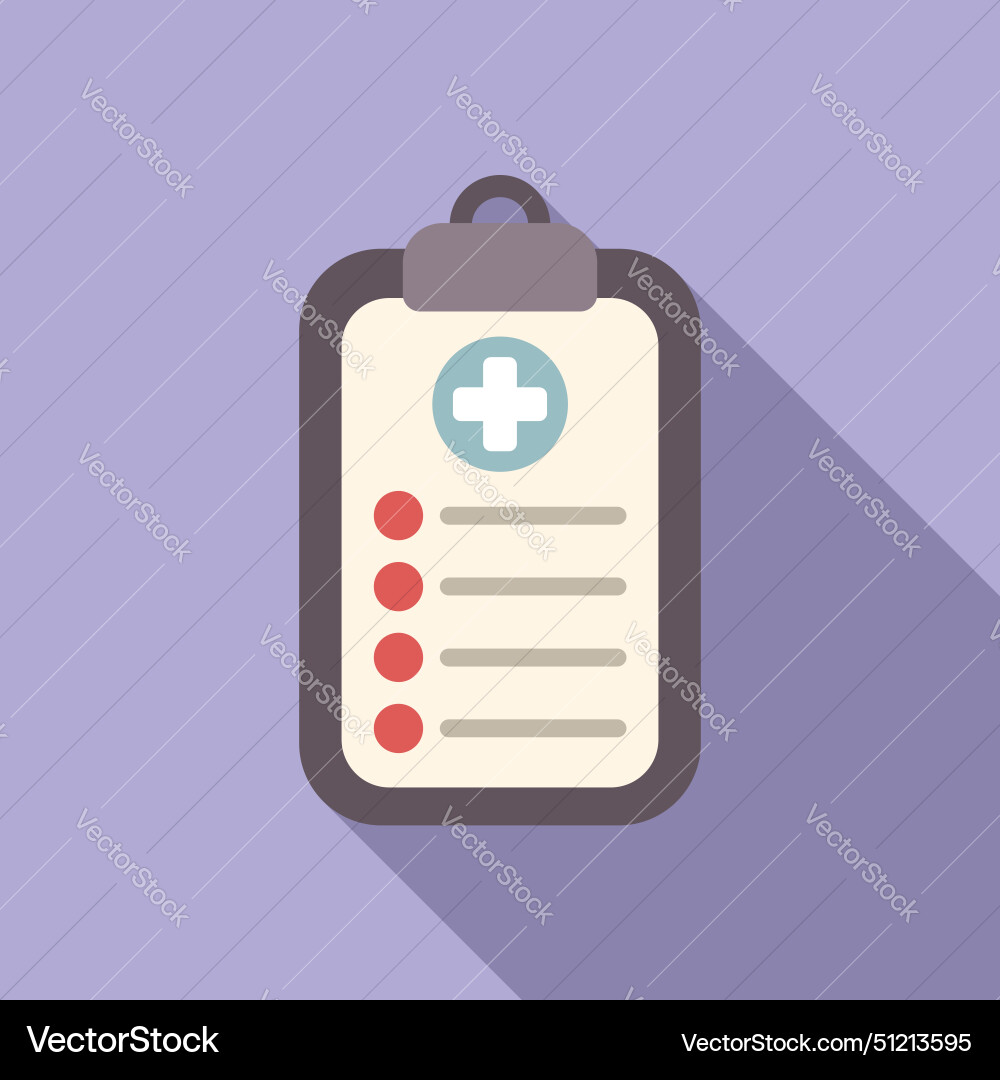 Medical board icon flat patient Royalty Free Vector Image