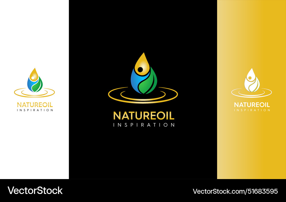 Nature oil modern logo design Royalty Free Vector Image