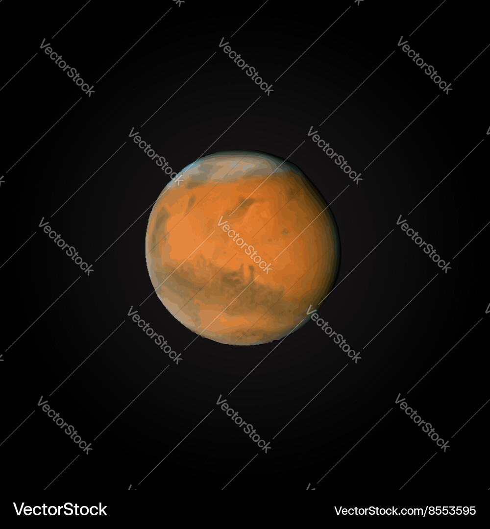 Realistic planet mars Royalty Free Vector Image