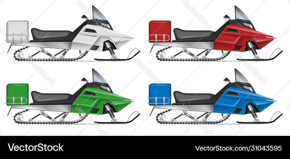Realistic snowmobile Royalty Free Vector Image