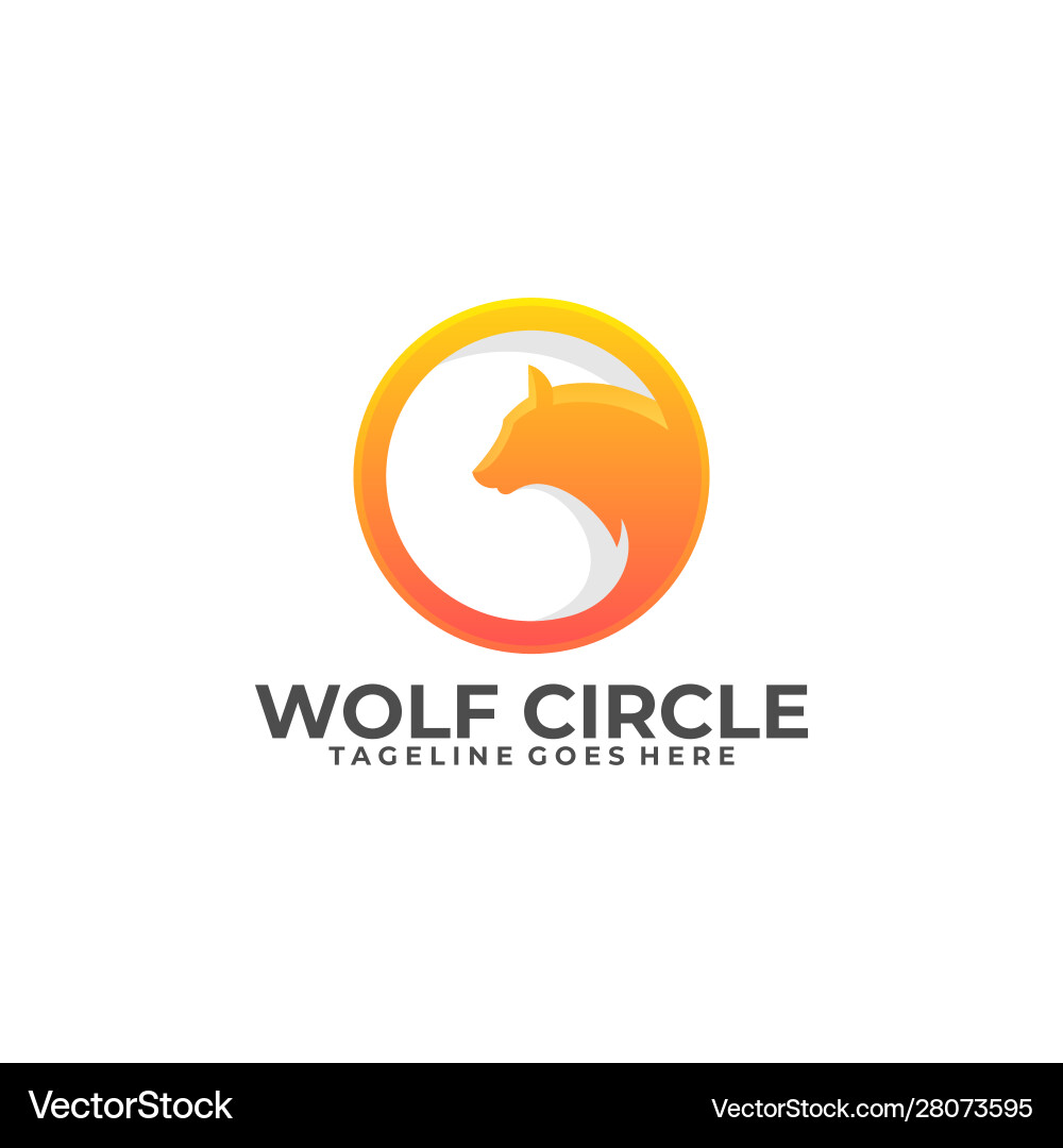 Wolf with circle design template Royalty Free Vector Image