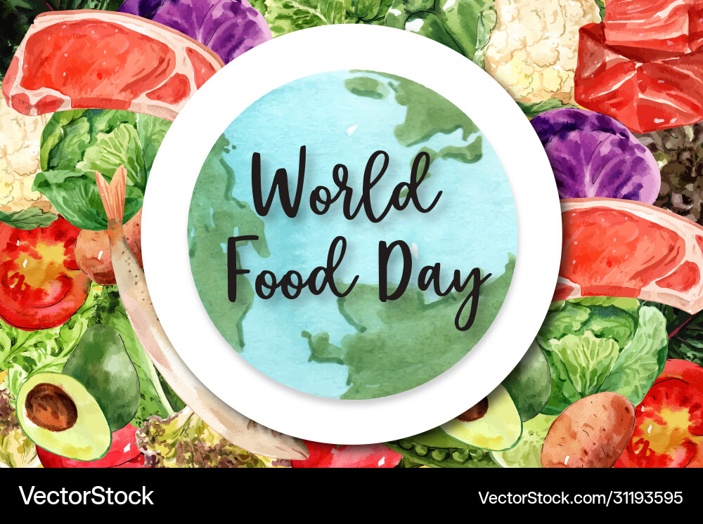 World food day frame design with capelin pock Vector Image