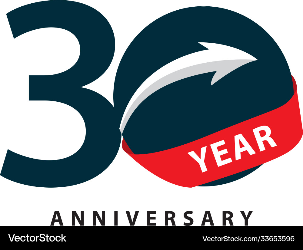 30 Jahre Jubiläum Vorlage Design Lizenzfreies Vektorbild
