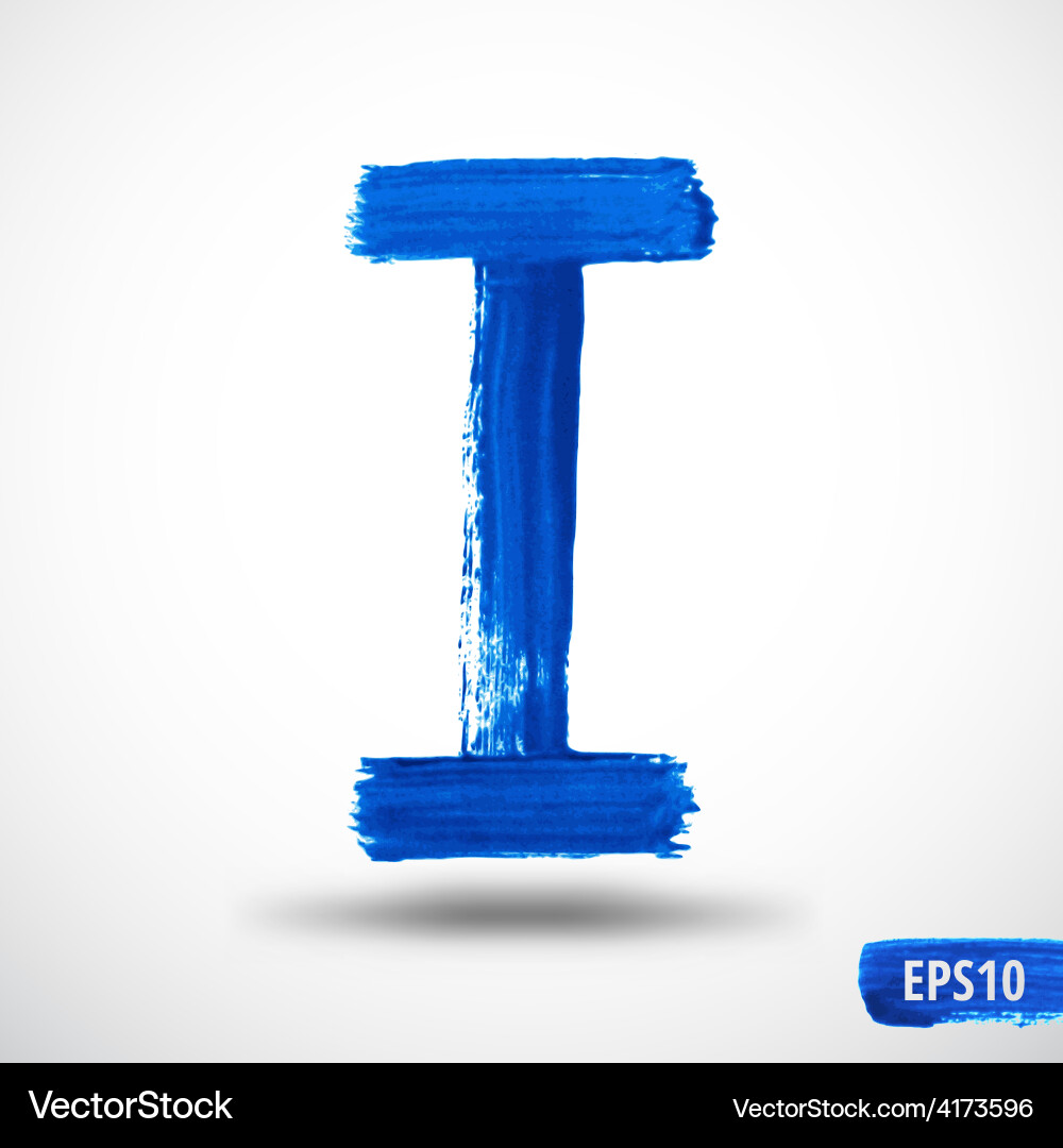 Alphabet letter i watercolor Royalty Free Vector Image