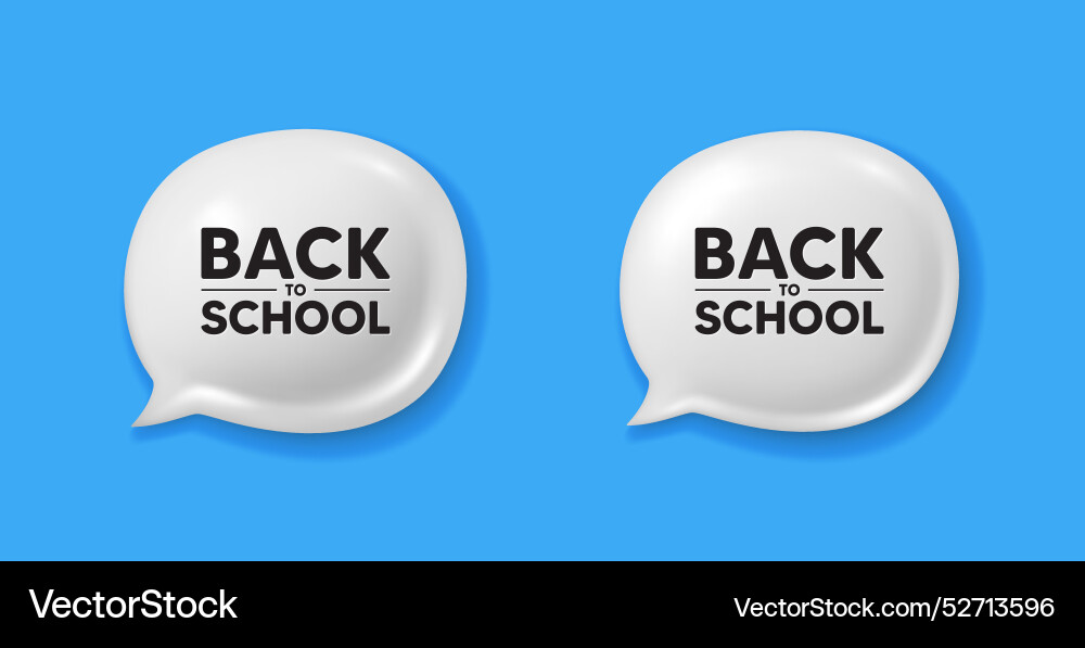 Back to school tag education offer chat speech Vector Image