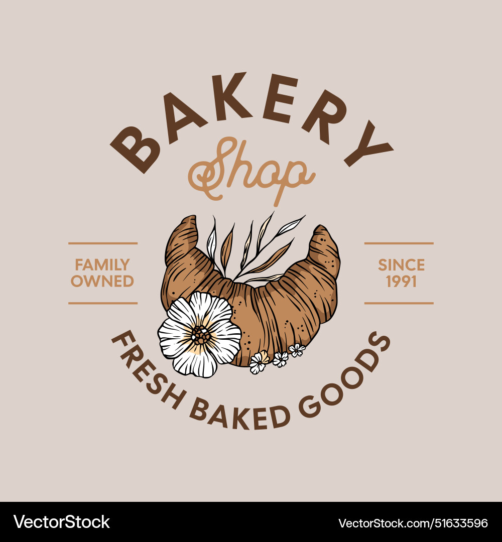 Bakery logo in vintage style Royalty Free Vector Image