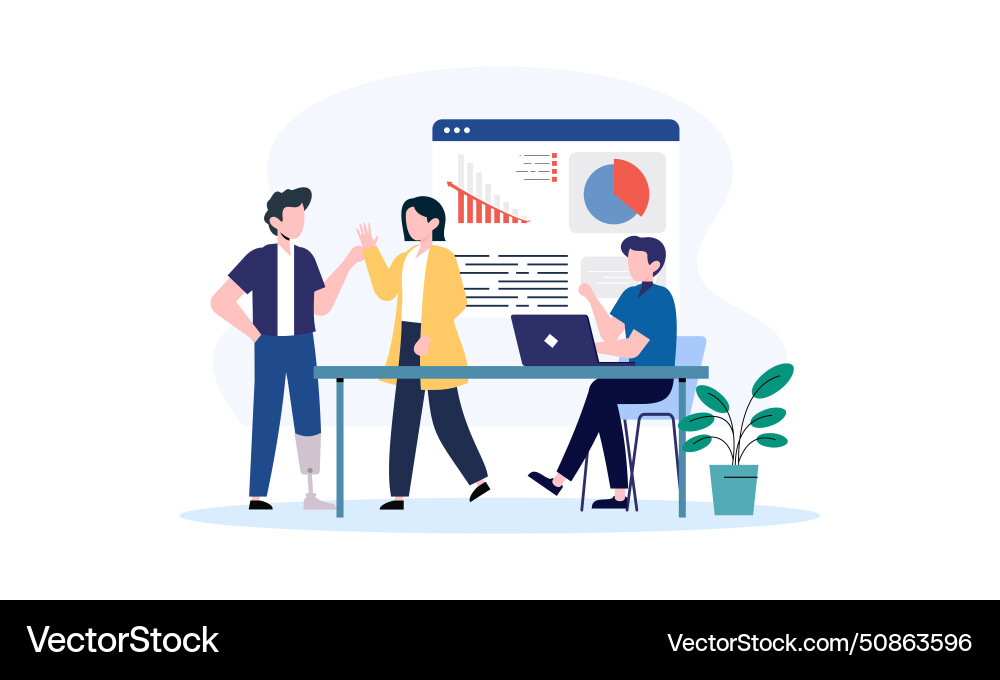 Business inclusive meeting with diversity concept Vector Image