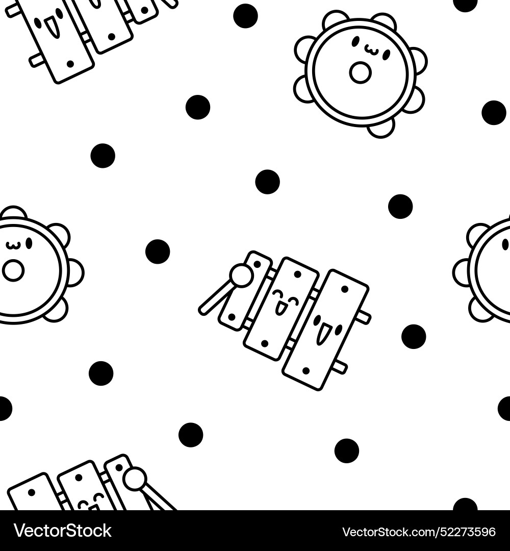 Cute musical instruments coloring page Royalty Free Vector