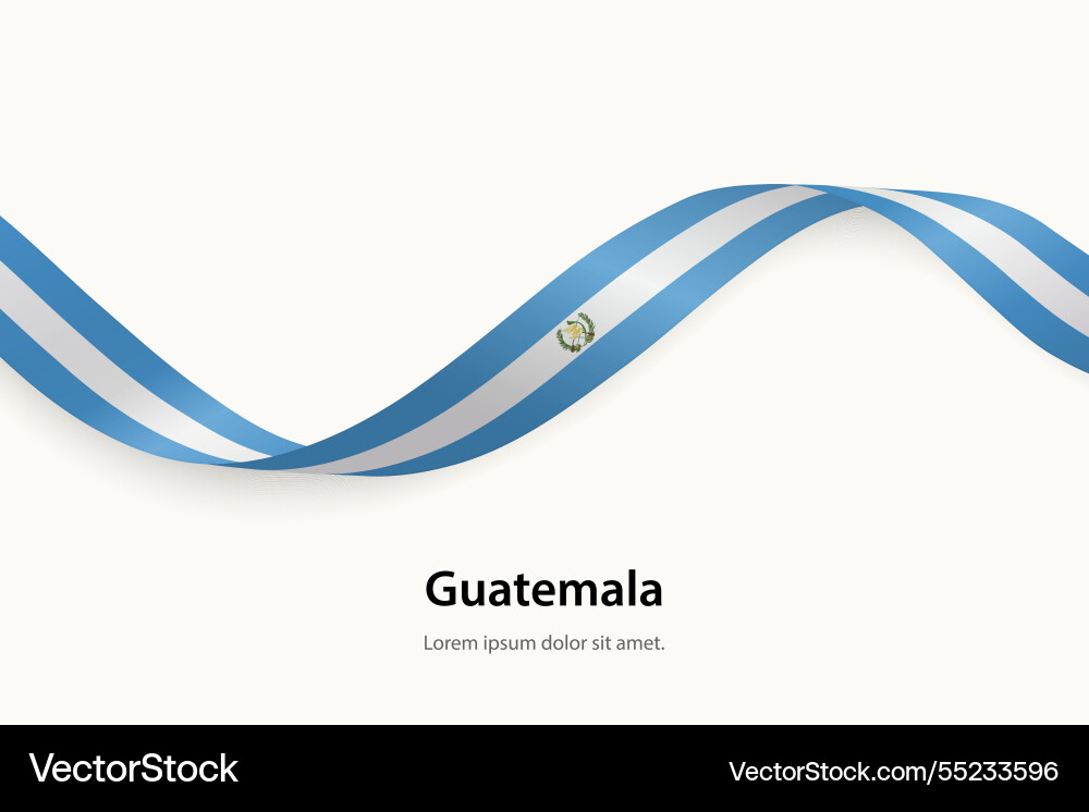Guatemala flag on waving ribbon Royalty Free Vector Image