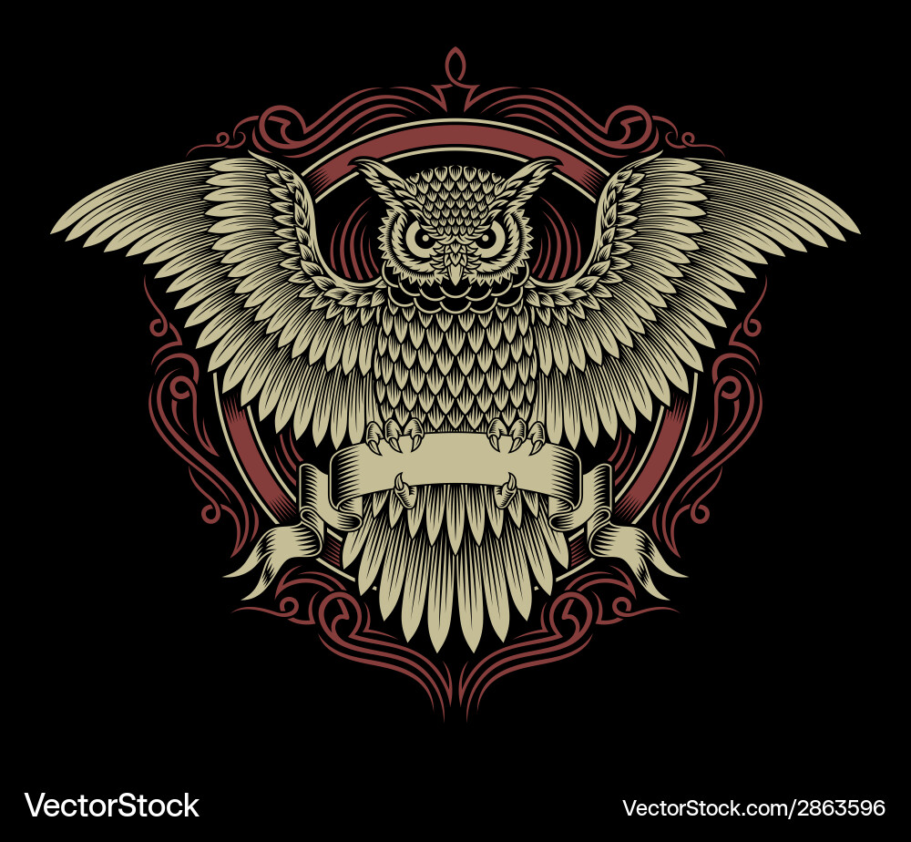 Owl with Wings Spread Vector Images (over 120)