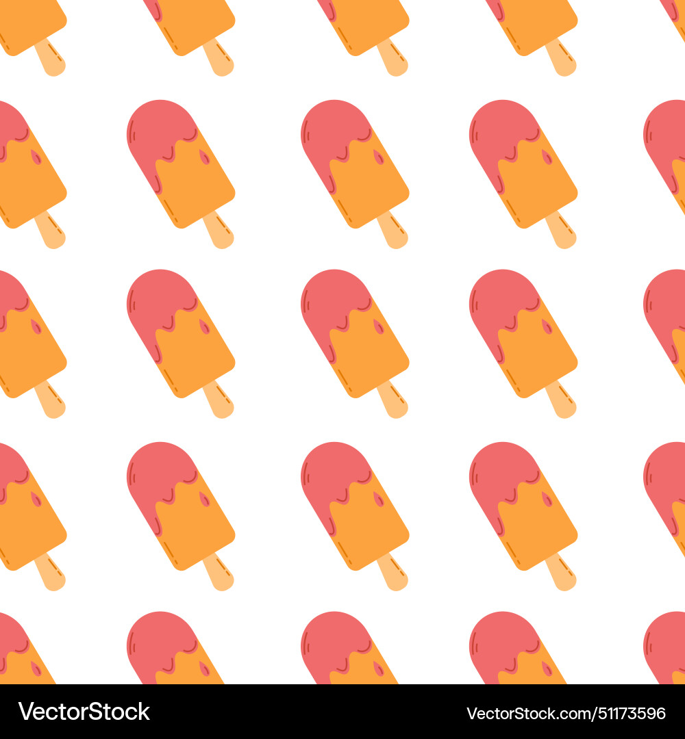 Seamless pattern with ice cream summer background Vector Image