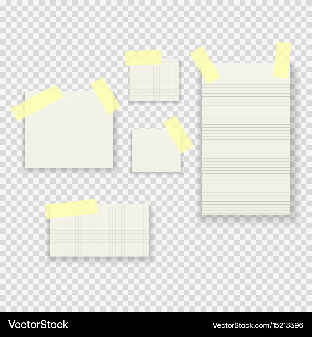 Sticky paper notes pack collection set Royalty Free Vector