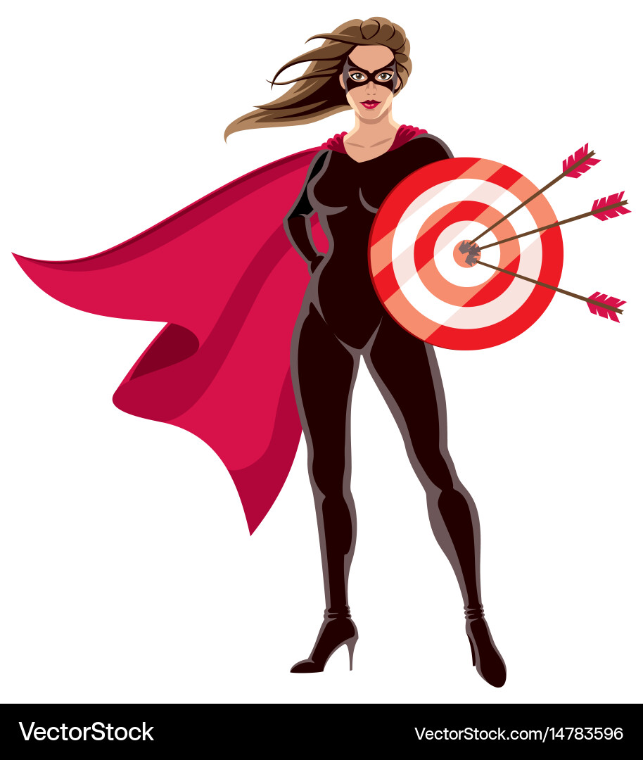 Super heroine target Royalty Free Vector Image