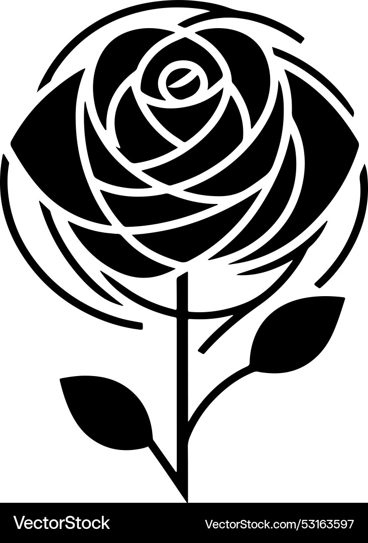 A graphic rose outline design Royalty Free Vector Image