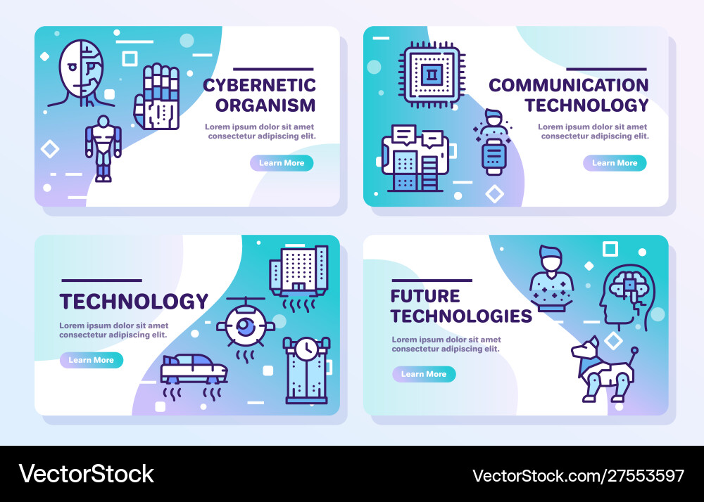 Ai color linear icons set Royalty Free Vector Image