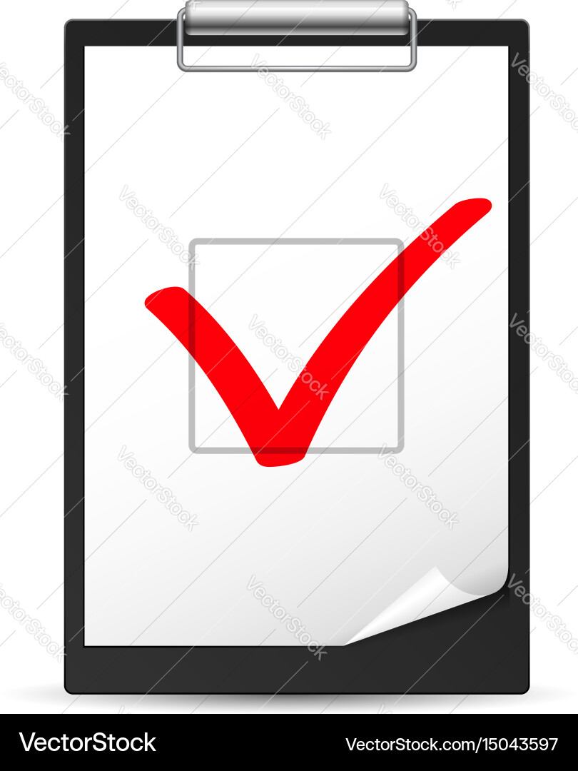 Checkmark on Clipboard Royalty Free Vector Image