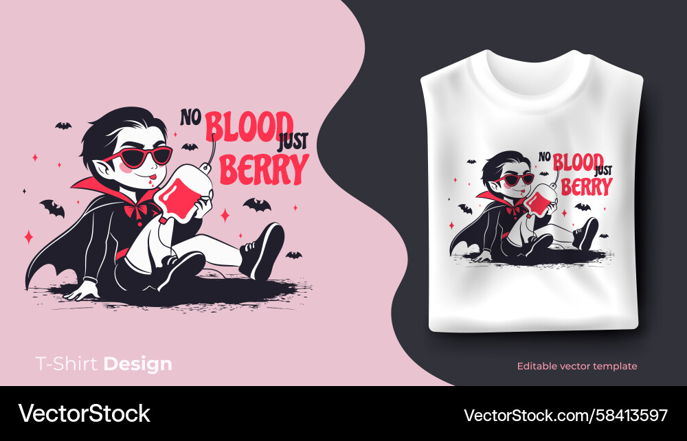 Chibi Vampire with Blood Bag Royalty Free Vector Image