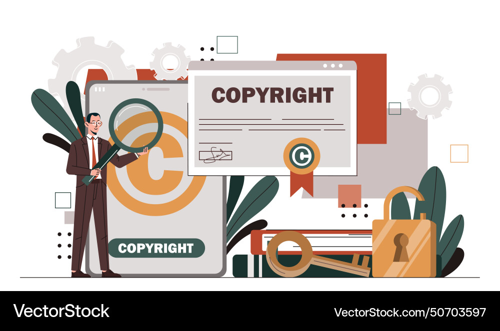 Copyright intellectual property concept Royalty Free Vector