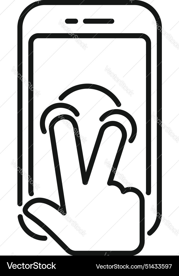 Double tap gesture on smartphone icon Royalty Free Vector