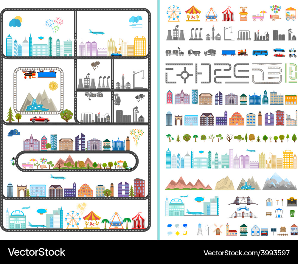 Elements of the modern city Royalty Free Vector Image