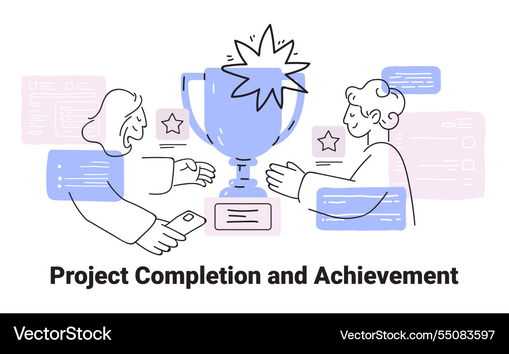 Project completion and achievement concept Vector Image
