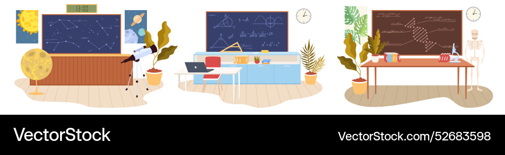 Astronomy mathematics and biology school Vector Image