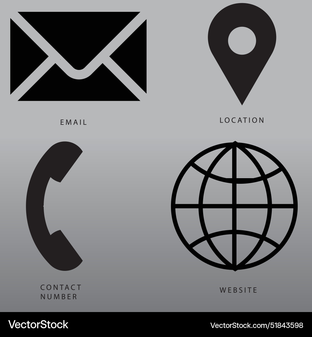 Call email location and mail logo Royalty Free Vector Image