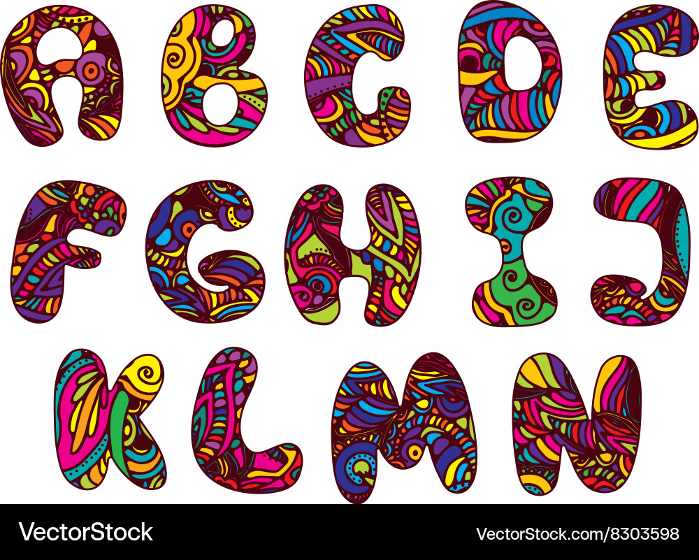 Cartoon alphabet Royalty Free Vector Image - VectorStock