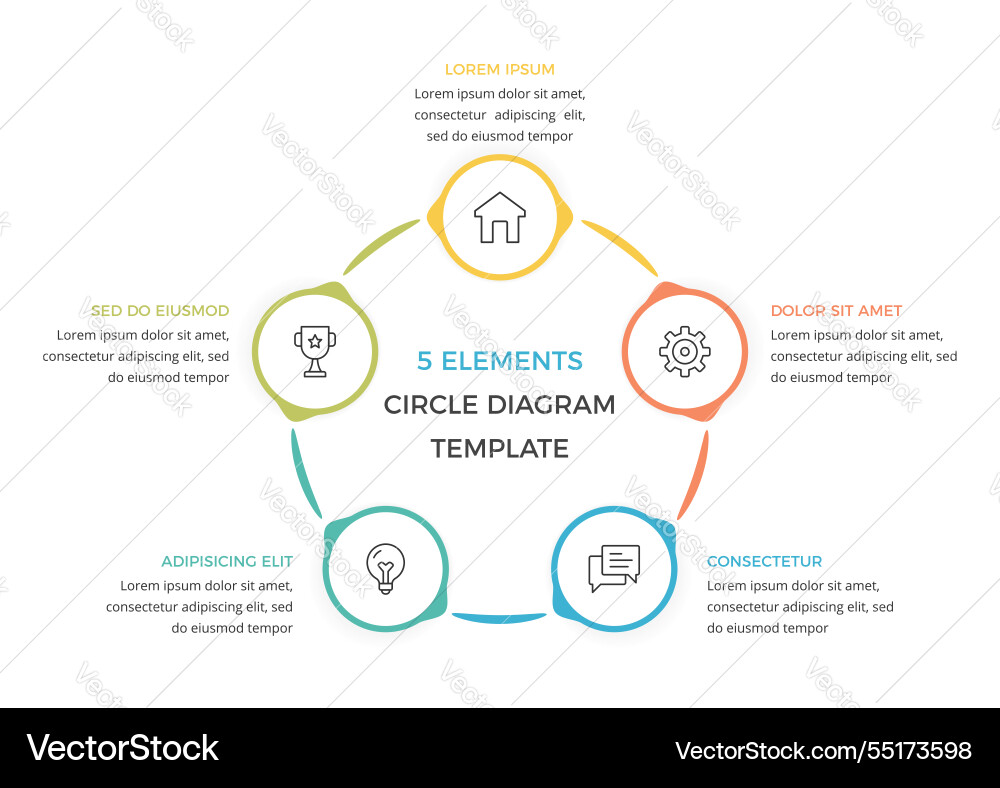 Circle diagram template Royalty Free Vector Image