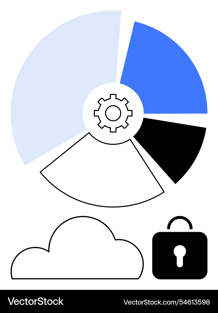 Data security concept with pie chart cloud Vector Image