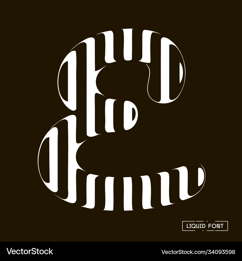 E letter formed parallel lines a made Royalty Free Vector