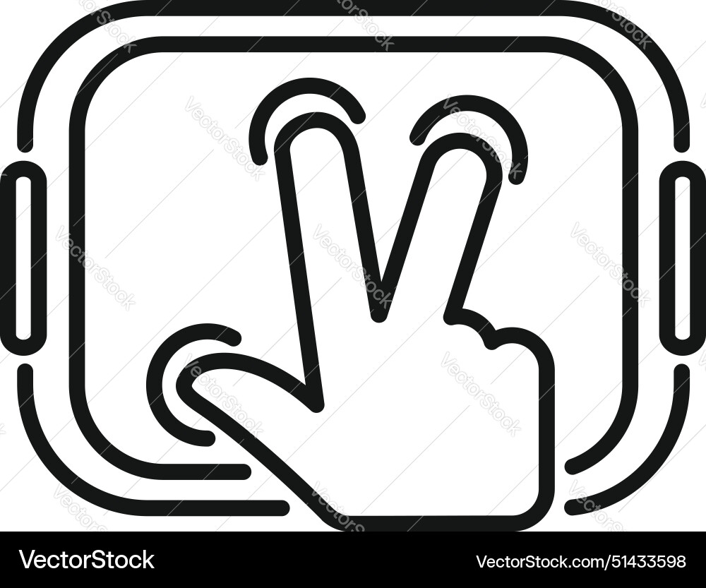 Gesture control icon with two fingers Royalty Free Vector