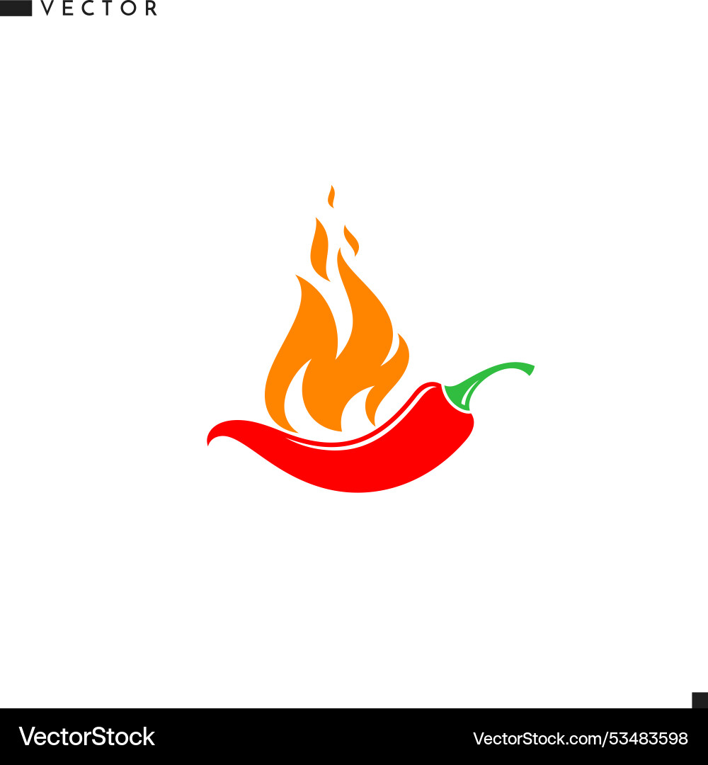 Hot chili pepper with fire Royalty Free Vector Image