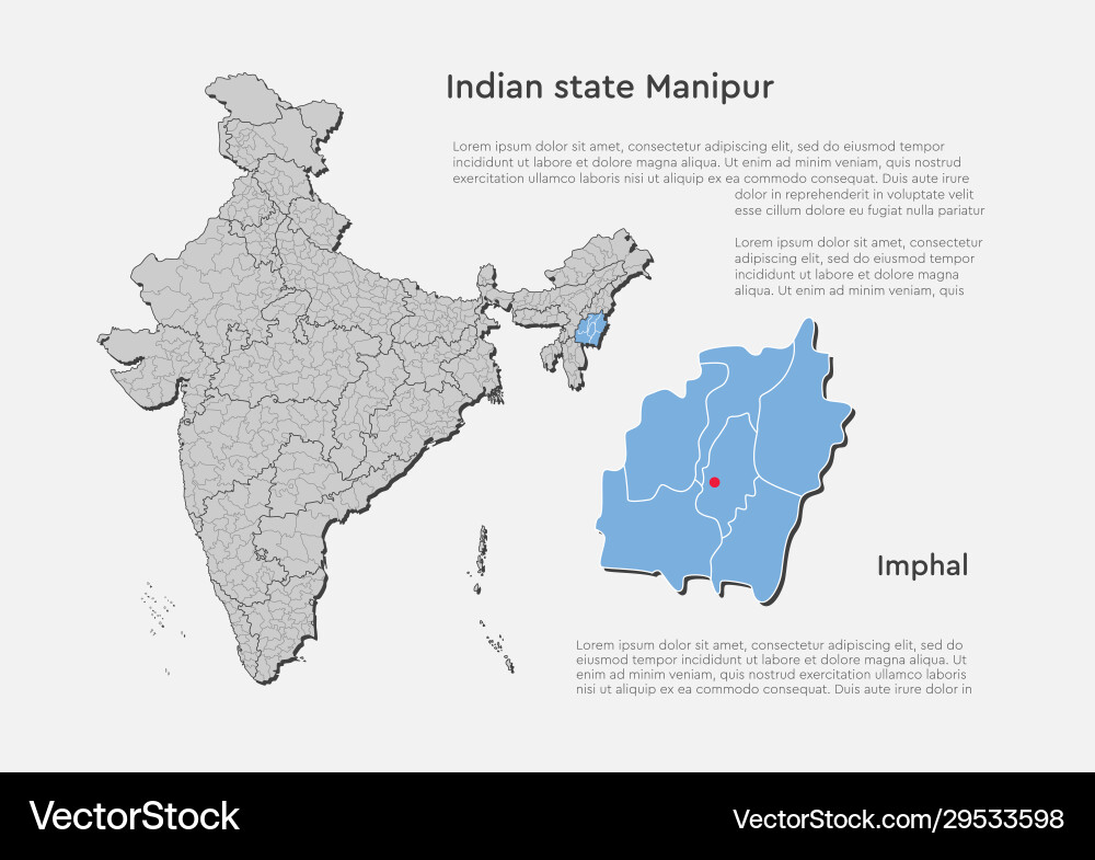 India country map and manipur state template Vector Image