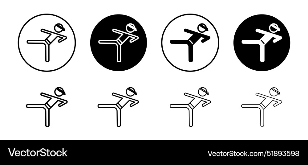 Karate fighter icon set collection Royalty Free Vector Image