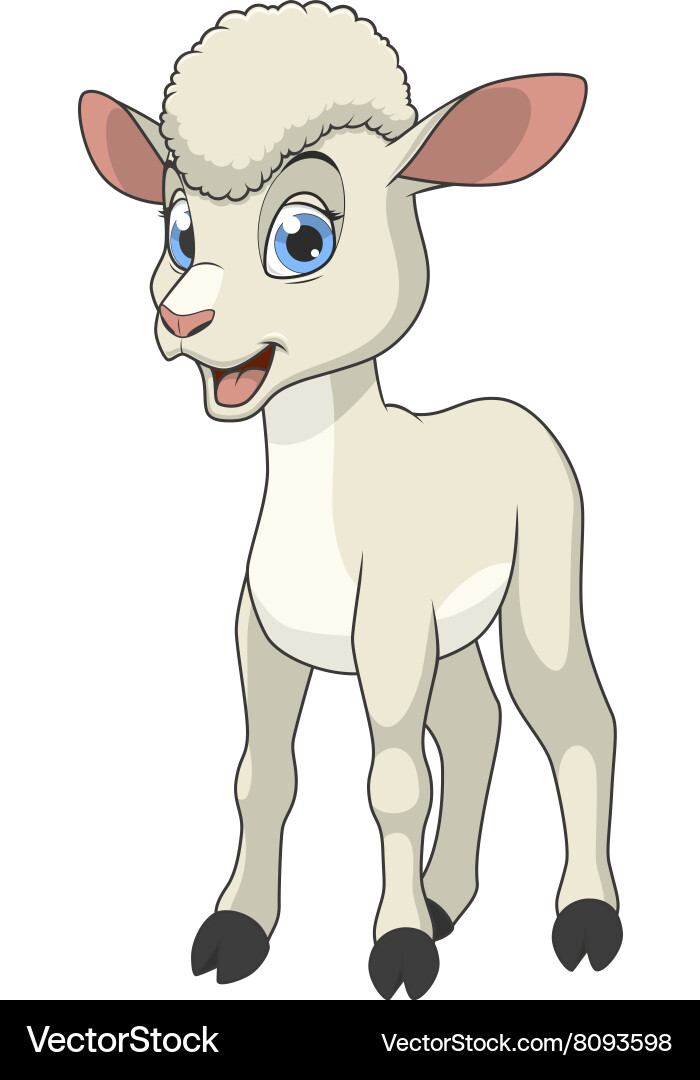Little funny lamb Royalty Free Vector Image - VectorStock