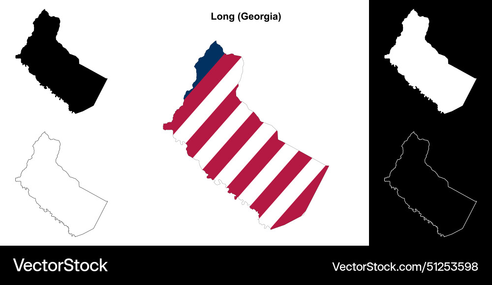 Long outline map Royalty Free Vector Image - VectorStock