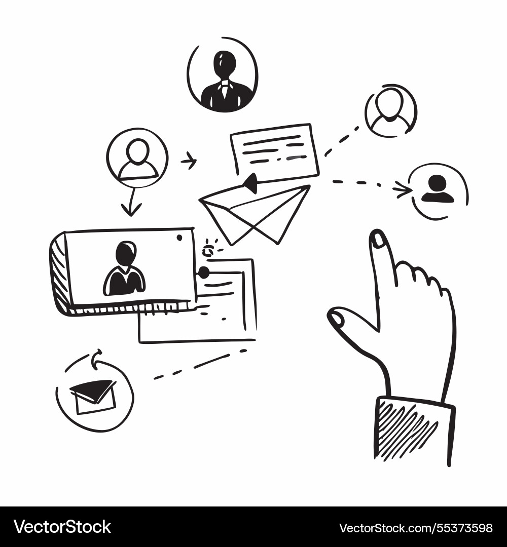 Mitarbeiter mit farewell email Konzept Lizenzfreier Vektor