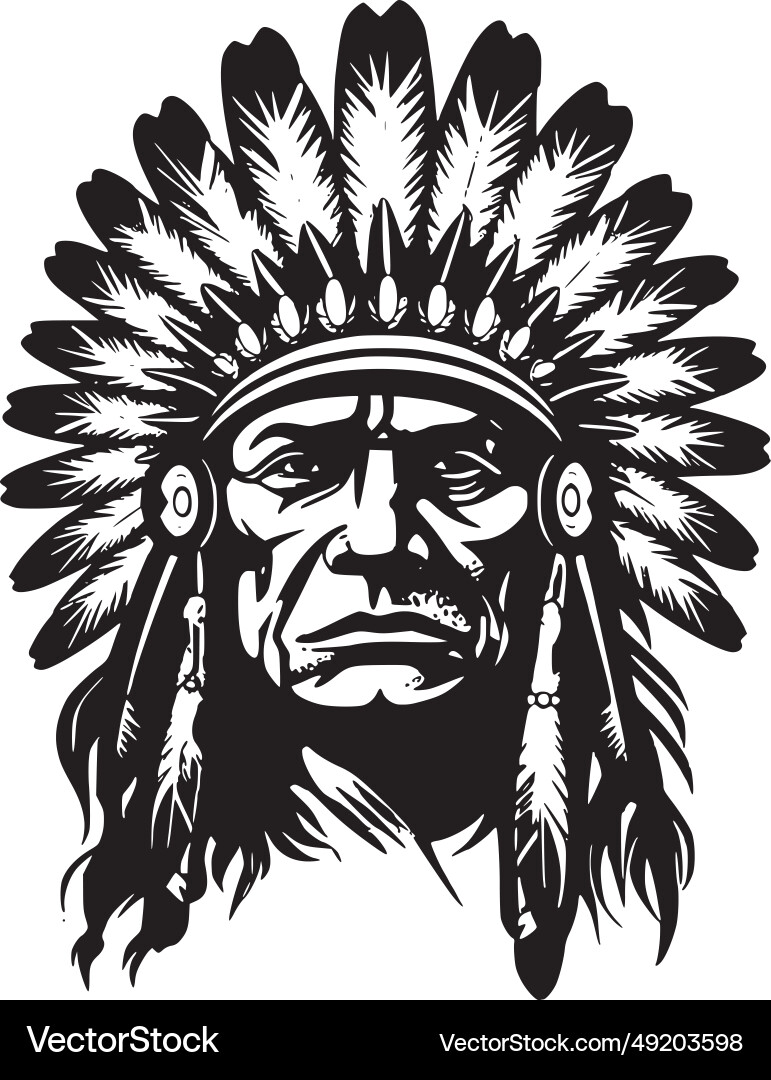 Native American Chief Icon Royalty Free Vector Image