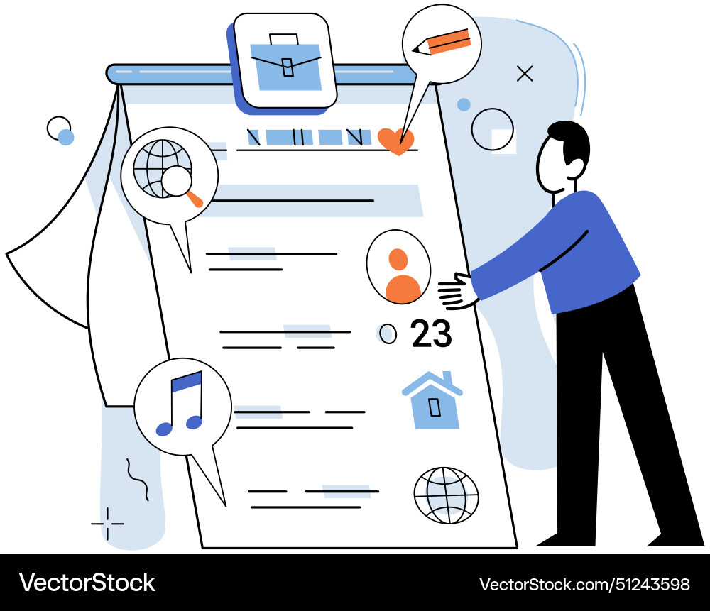 Personal profile digital connections formed Vector Image