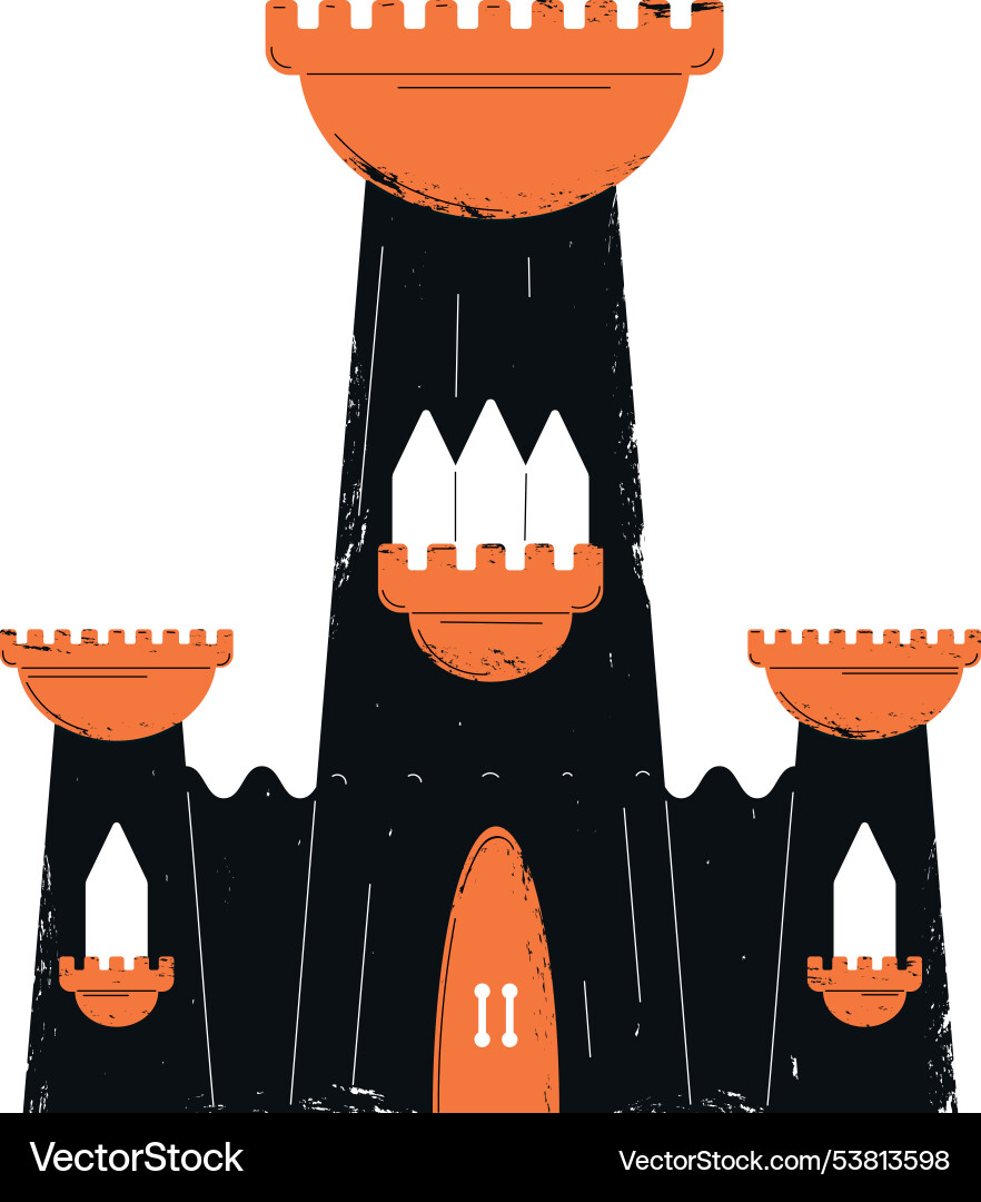 Spooky halloween haunted castle with grunge Vector Image