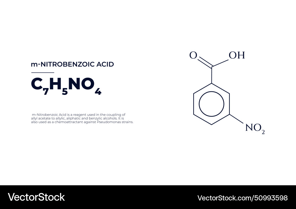 Structural chemical formula of a compound with Vector Image