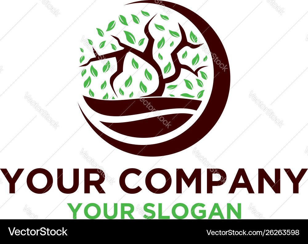 Tree Lake Logo - Natural Landscape Royalty Free Vector Image