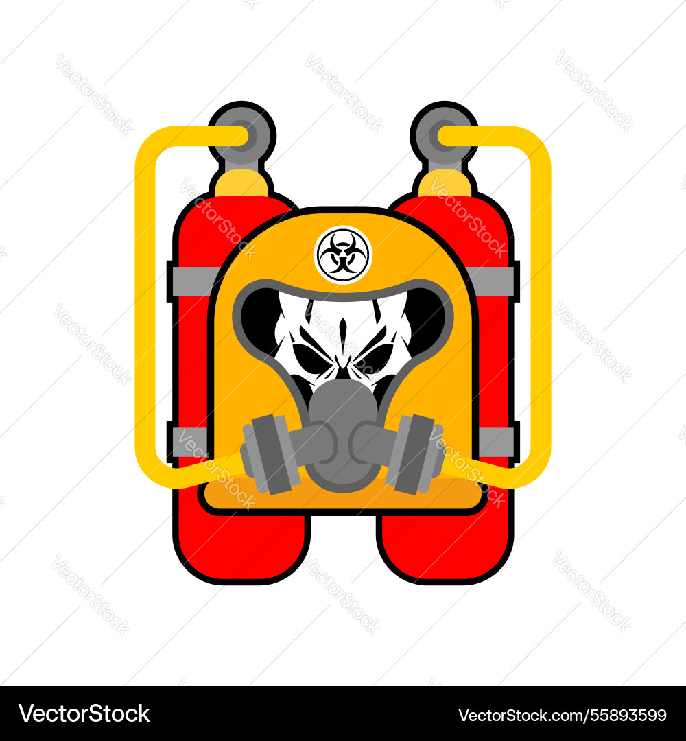 Biohazard skull in mask chemical Royalty Free Vector Image