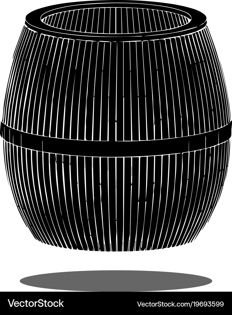 Black barrel on white background Royalty Free Vector Image